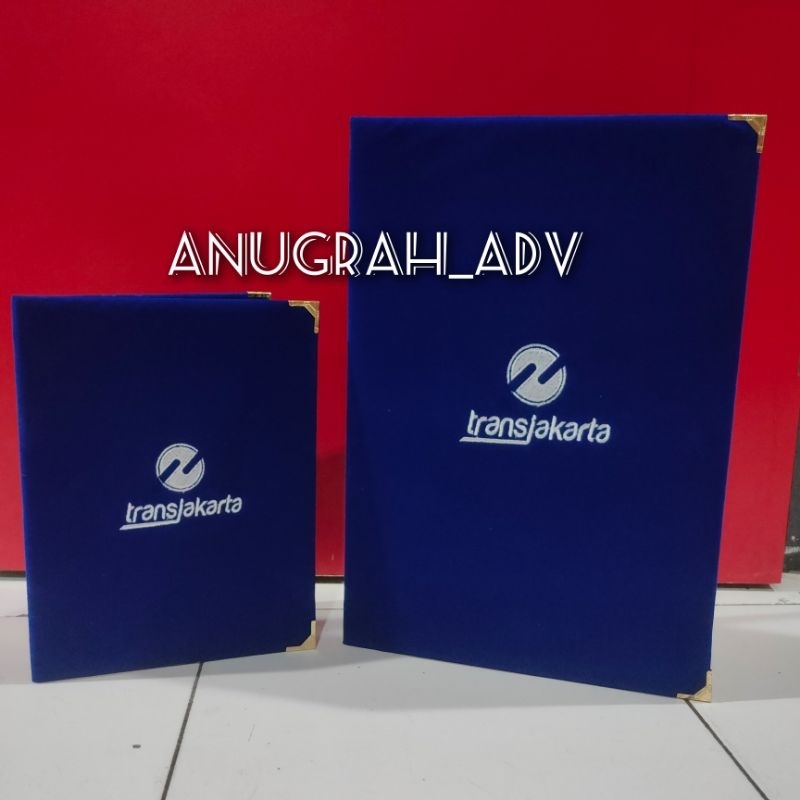 Jual map bludru map kantor custom logo dan tulisan bordir ...