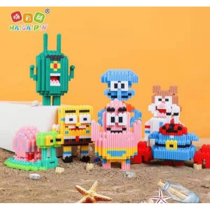 Jual Bricks Spongebob Family Nano Block Mainan Balok Susun | Shopee ...