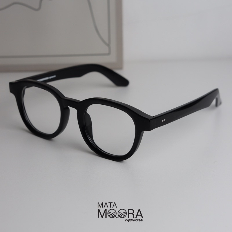 Jual Kacamata Frame Tebal Tipe Concave Semi Bold Bulat Lensa Bening ...