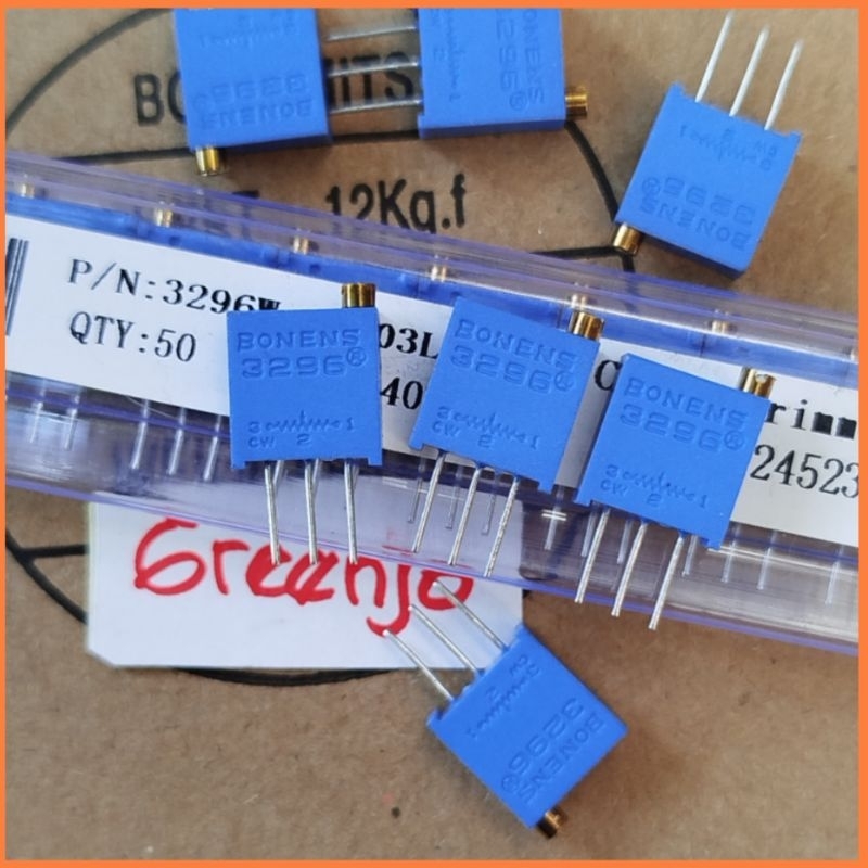 Jual Trimpot Multiturn 3296W 500 ohm 102 103 1K 10K 20K 50K Variable ...