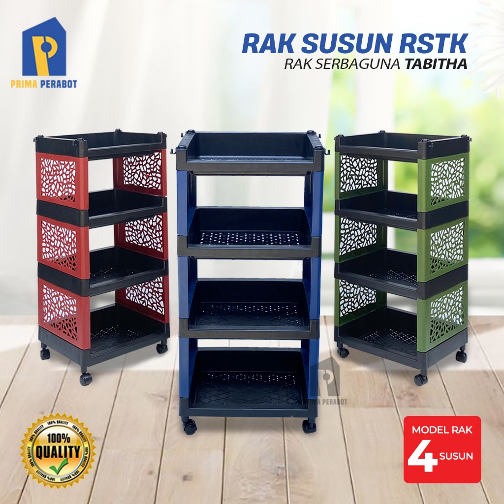 Jual Rak Susun Serbaguna RSTK Hitam S/4 Tabitha | Shopee Indonesia