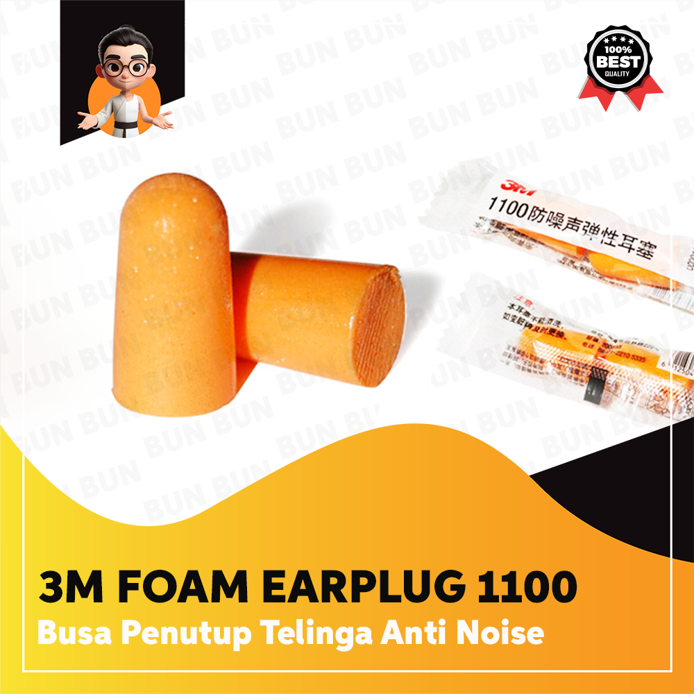 Jual 3M Foam Earplugs 1100 Orange Tanpa Tali - Penutup Telinga Memory Foam Lembut Anti Noise ...