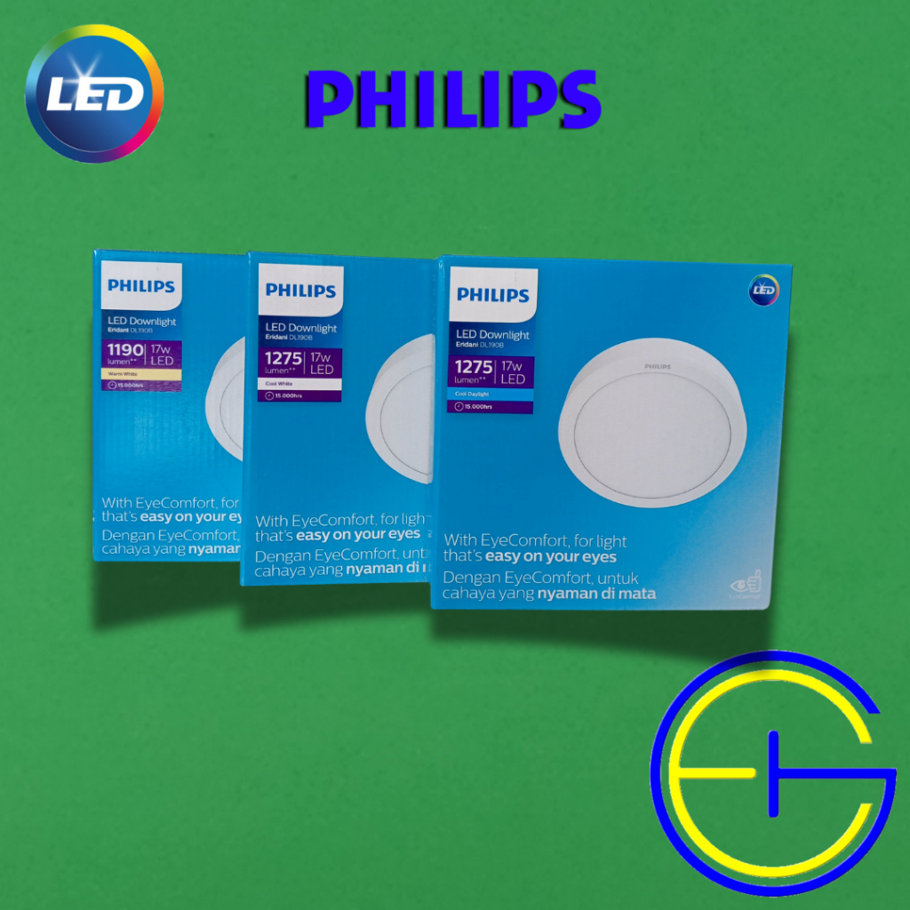 Jual Eridani DL190B LED12 D150 17W Downlight Outbow Bulat Philips RD ...