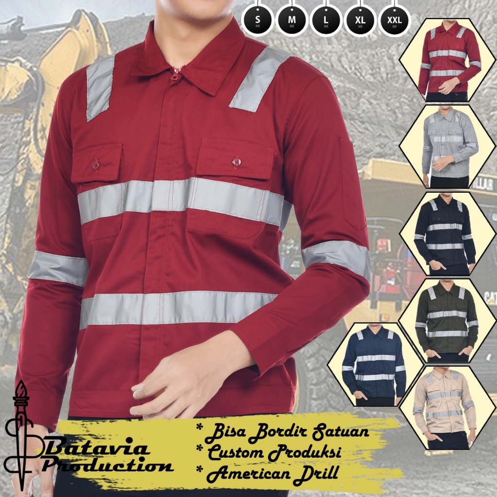 Jual Baju kemeja safety lengan panjang Scotlight wearpack resleting ...