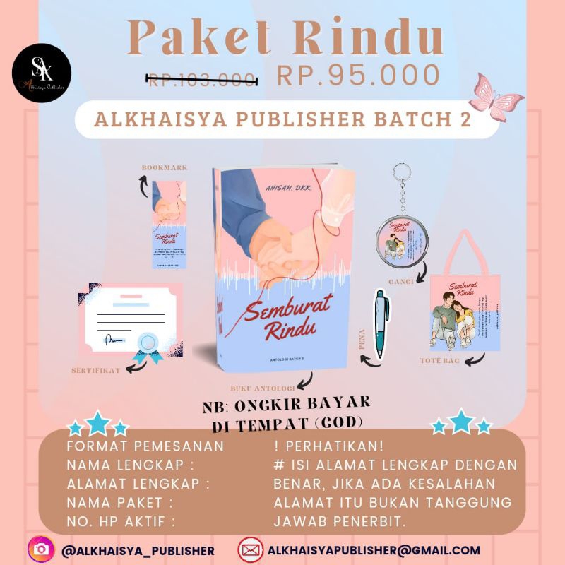 Jual Paketan Pre-Order Antologi Cerpen Batch 2: Semburat Rindu (Paket ...