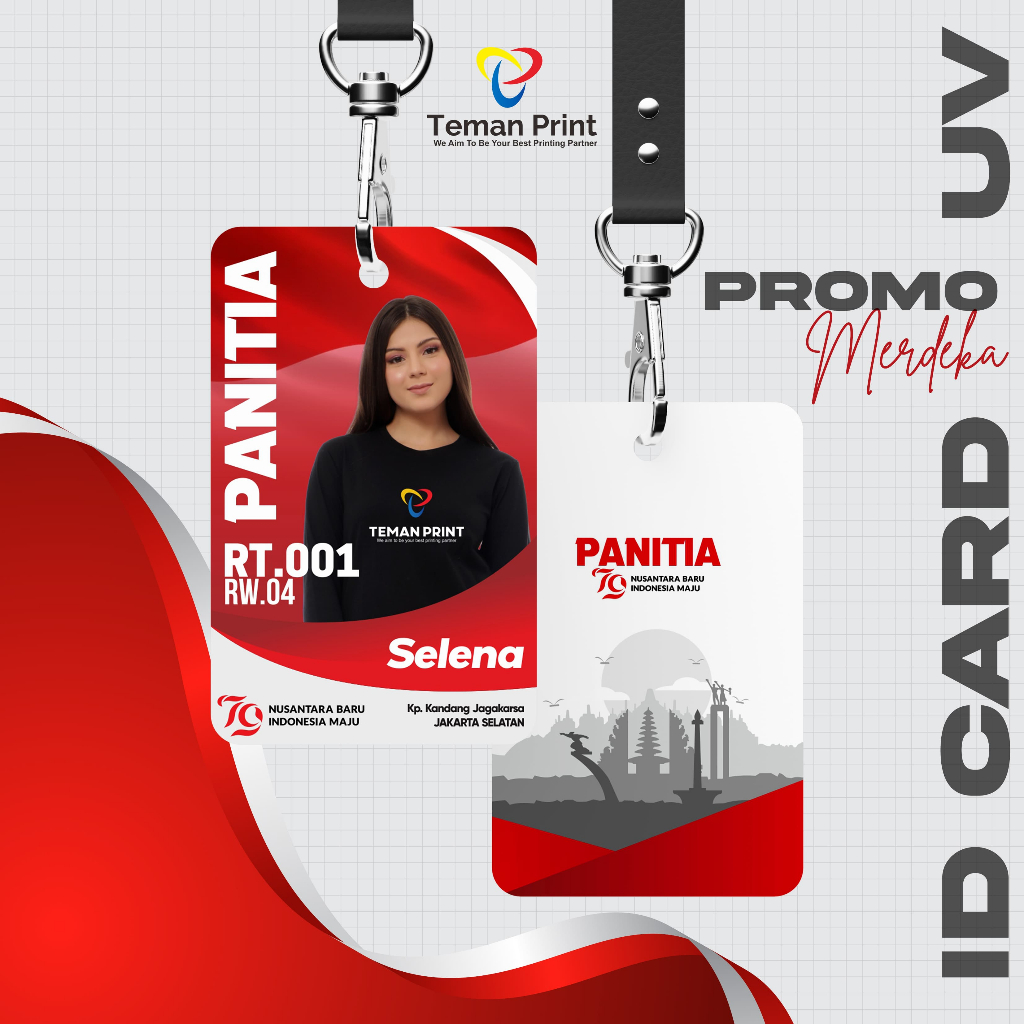 Jual Teman Print Cetak ID Card Panitia 17 Agustus 2 Sisi Name Tag ...