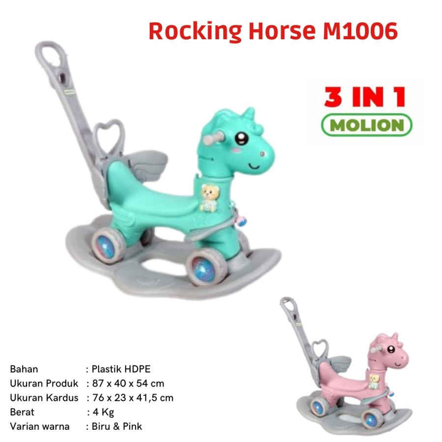 Jual Mainan Kuda-kudaan Anak Rocking Horse 3in1 Molion M1006 | Shopee ...