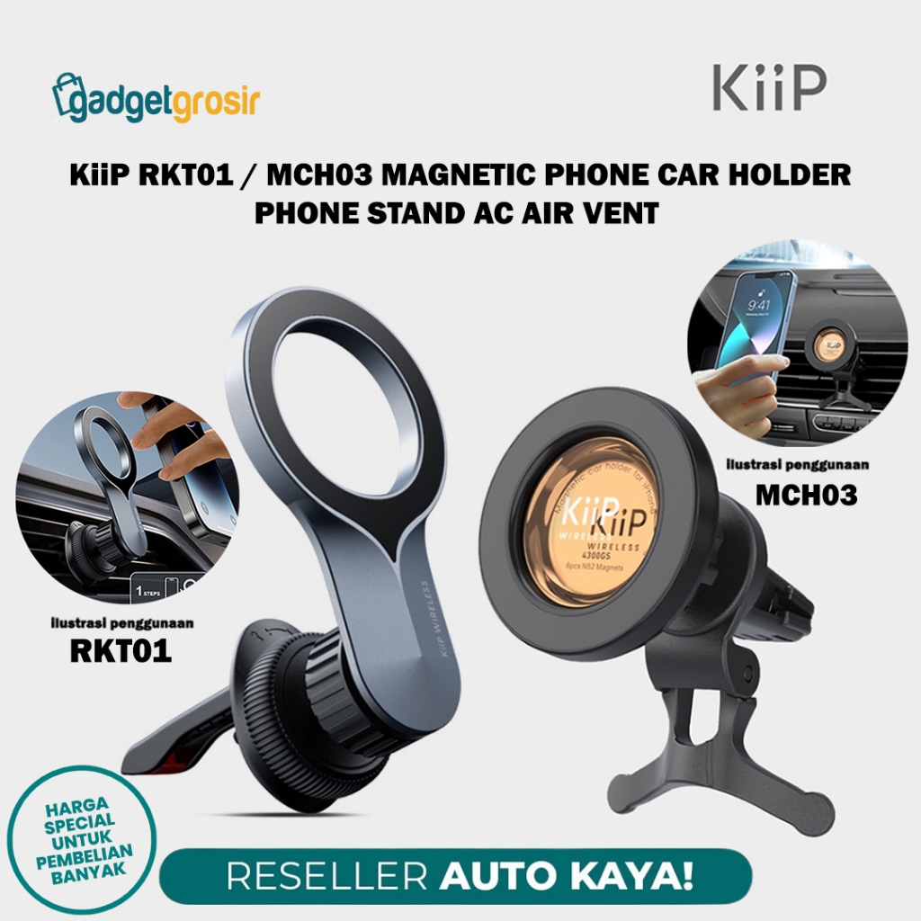 Jual KiiP Wireless RKT01 / MCH03 Car Holder Magnetic Phone Holder Mobil ...