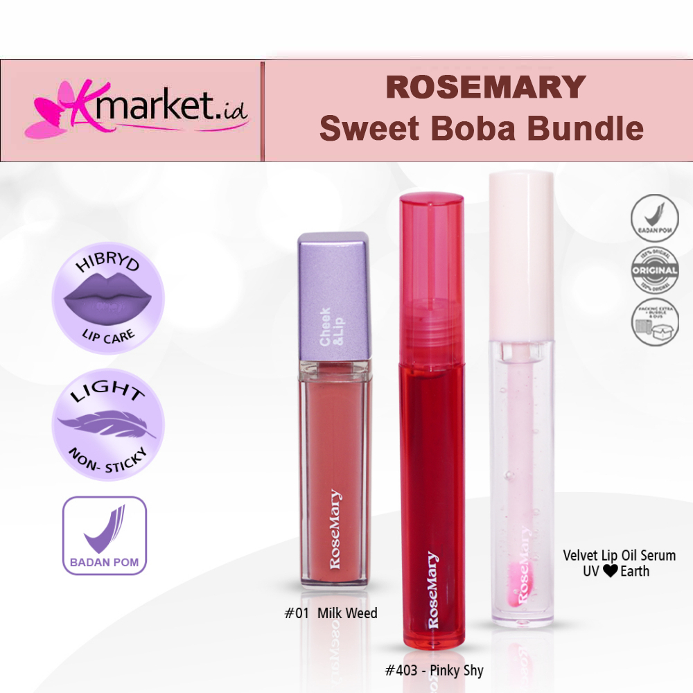 Jual Rosemary Sweet Boba Bundle 1 Cheek&Lip (01 Milkeek) 1 Vervet Glow ...