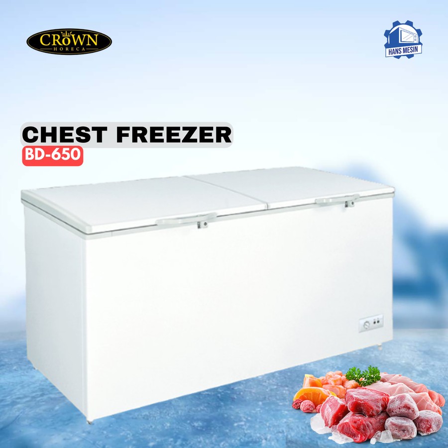 Jual Chest Freezer BD-650 Mesin Pembeku Crown Horeca | Shopee Indonesia