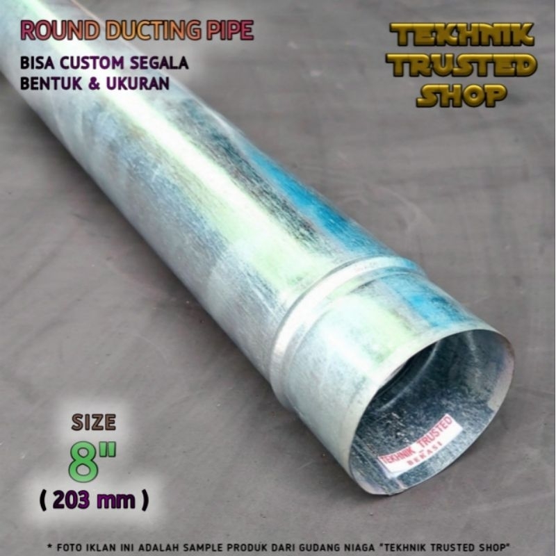 Jual Round ducting 8" x 1 meter pipa bulat cerobong exhaust BJLS ...
