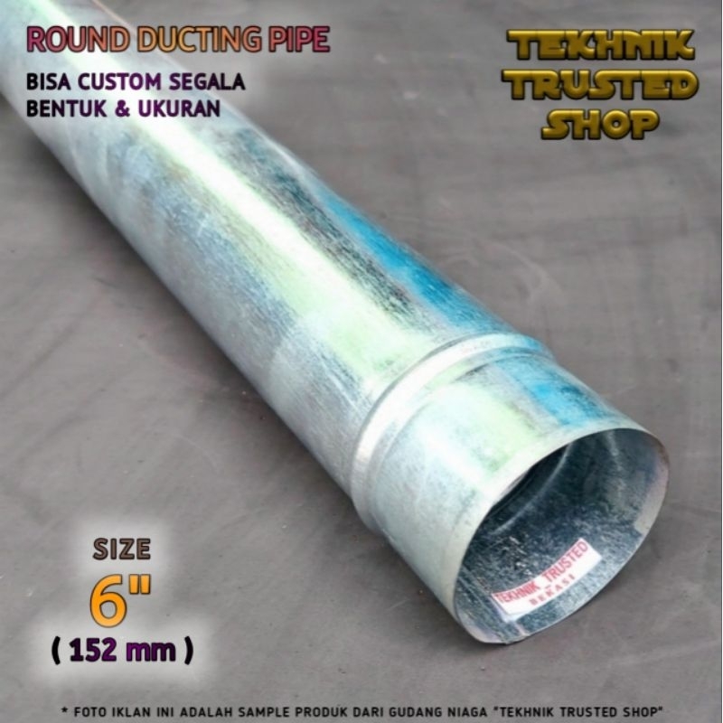 Jual Round ducting 6" x 1 meter pipa bulat cerobong exhaust BJLS ...