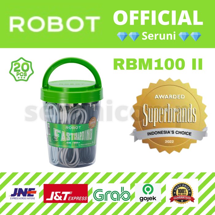 Jual KABEL DATA MICRO ROBOT RBM100 II 2,1A COLORFUL (1TOPLES ISI 20PCS) | Shopee Indonesia
