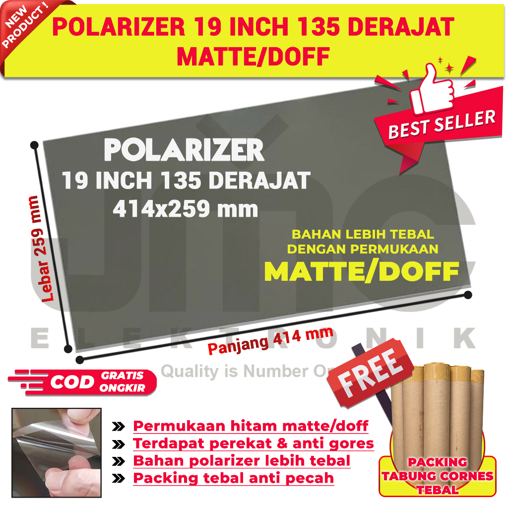 Jual Polaris lcd 19 inch 135 derajat Plastik polarizer lcd monitor Pc ...