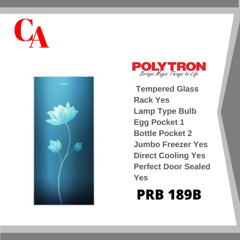 Jual POLYTRON kulkas 1 pintu metallic SERIES 180 liter PRB 189B PRB 189 ...