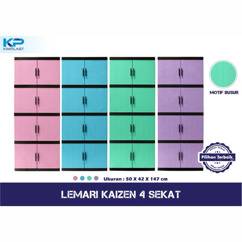 Jual lemari / kabinet plastik mini 4 susun KAIZEN by KIMPLAST | Shopee ...