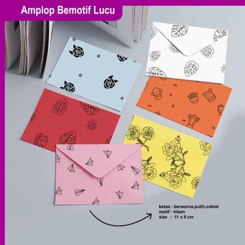 Jual Amplop motif lucu / amplop custom ukuran a7 | Shopee Indonesia