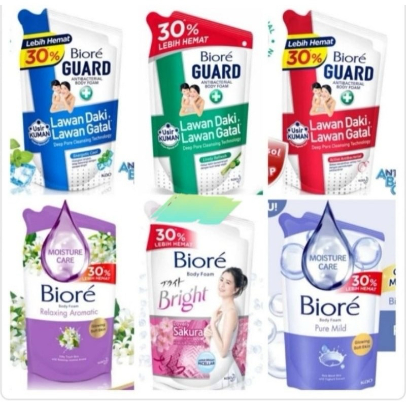 Jual [Buy 1 Get 1] Refil sabun mandi cair biore body foam 800ml/liquid ...