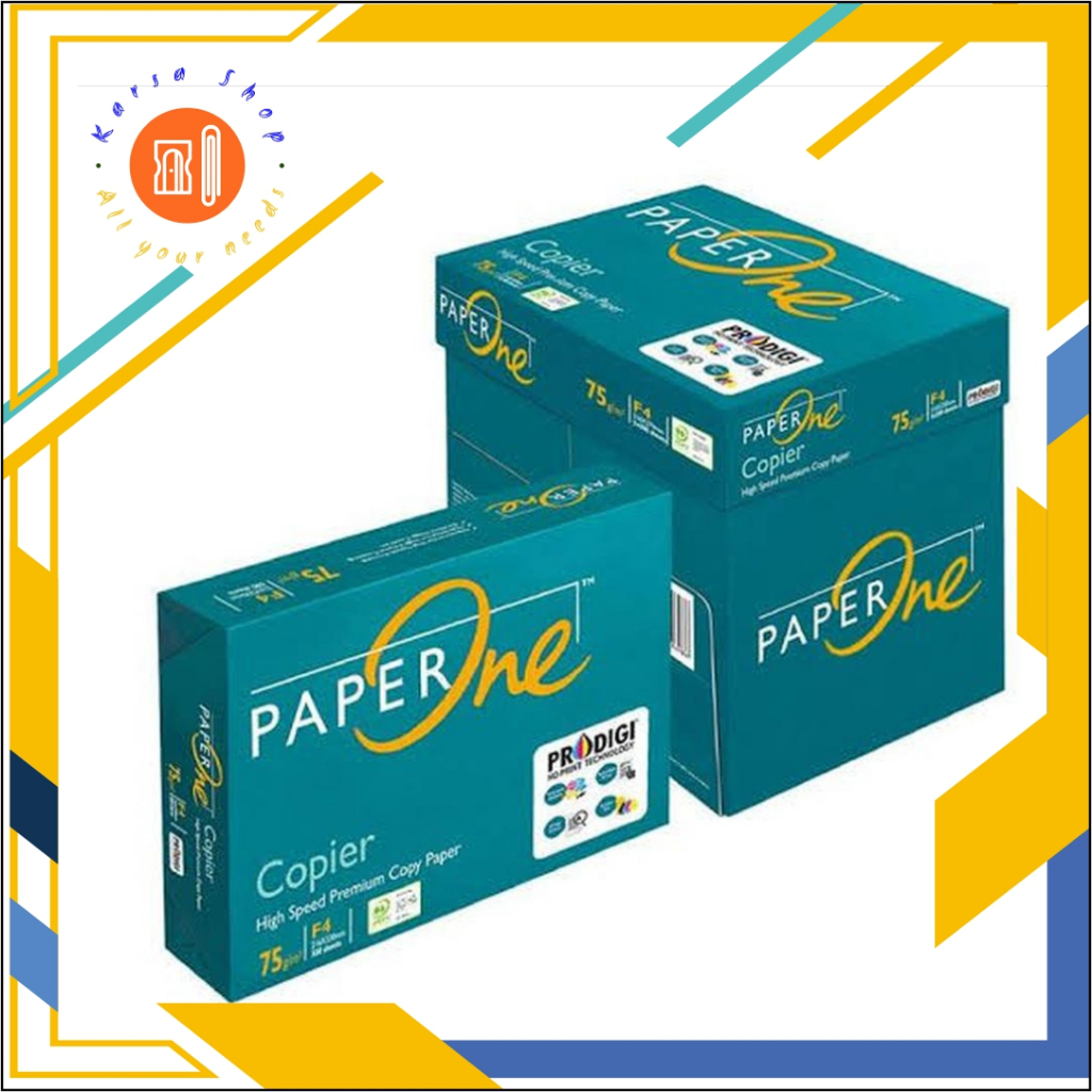 Jual Kertas F4 75 Gram Paper One 1 Dus Isi 5 Rim (2500lembar) | Shopee ...