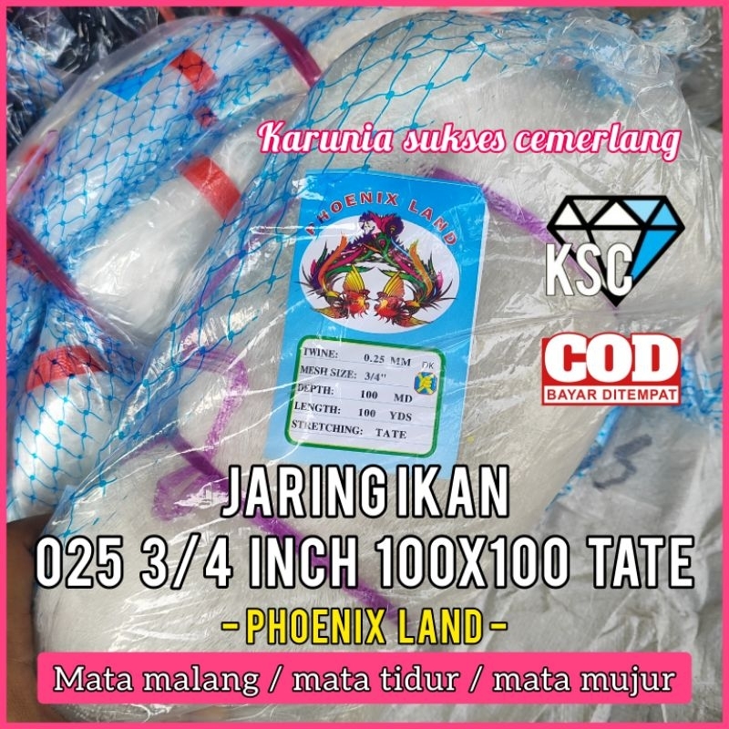 Jual JARING IKAN 025 3/4 INCH 100X100 TATE (MATA MALANG / MATA TIDUR ...