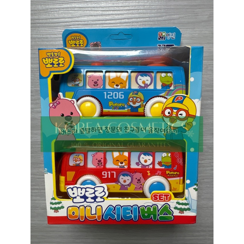 Jual Pororo mini city bus kindergarten set of 2 / Mainan bus kecil 2 ...