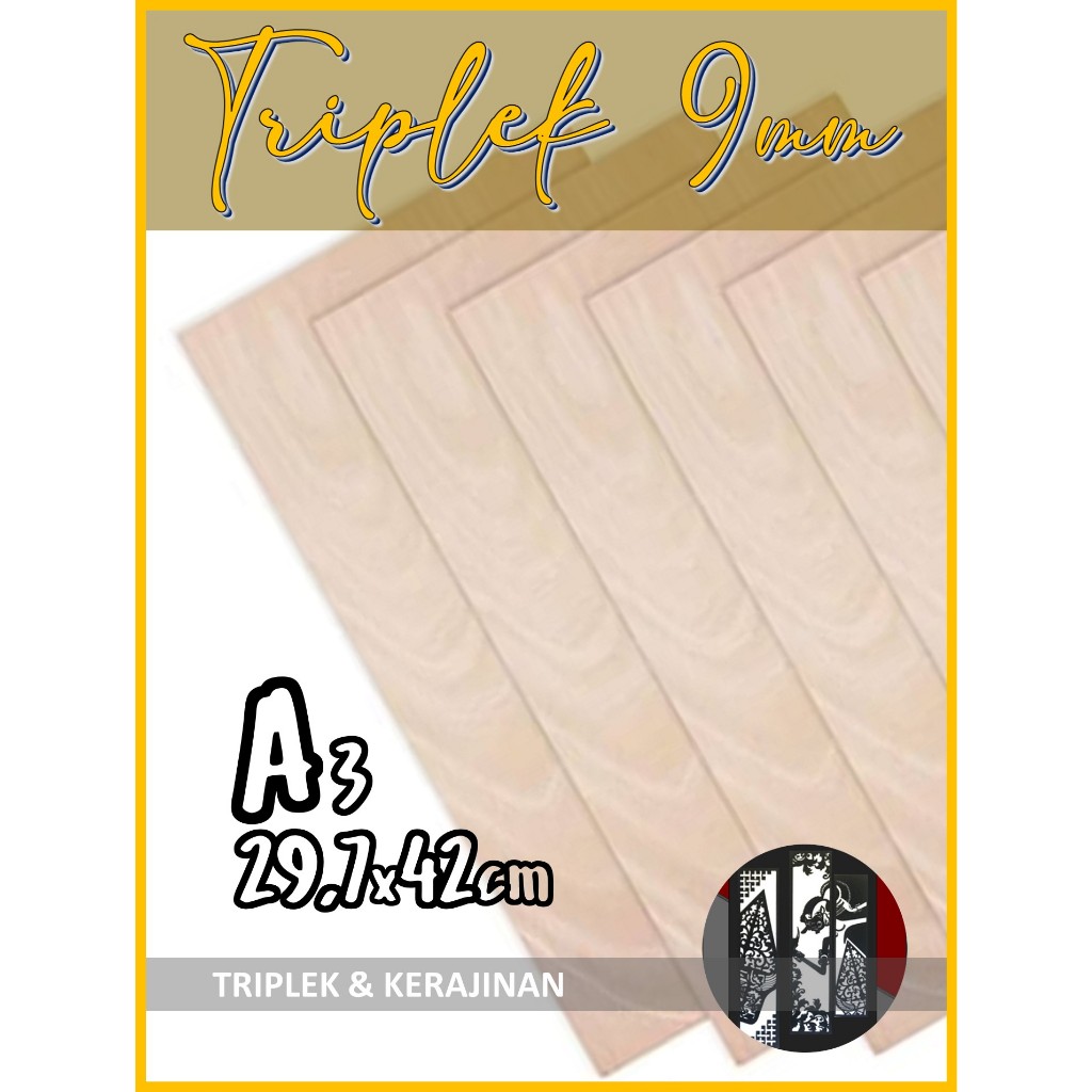 Jual Triplek 9mm Ukuran A3 297x420x9 mm Multiplek Plywood 9 mm | Shopee ...