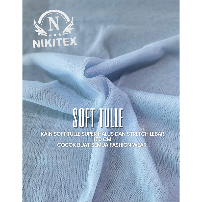 Jual Kain bahan Soft tulle Kain soft tile polos lebar 150 cm (Harga per ...