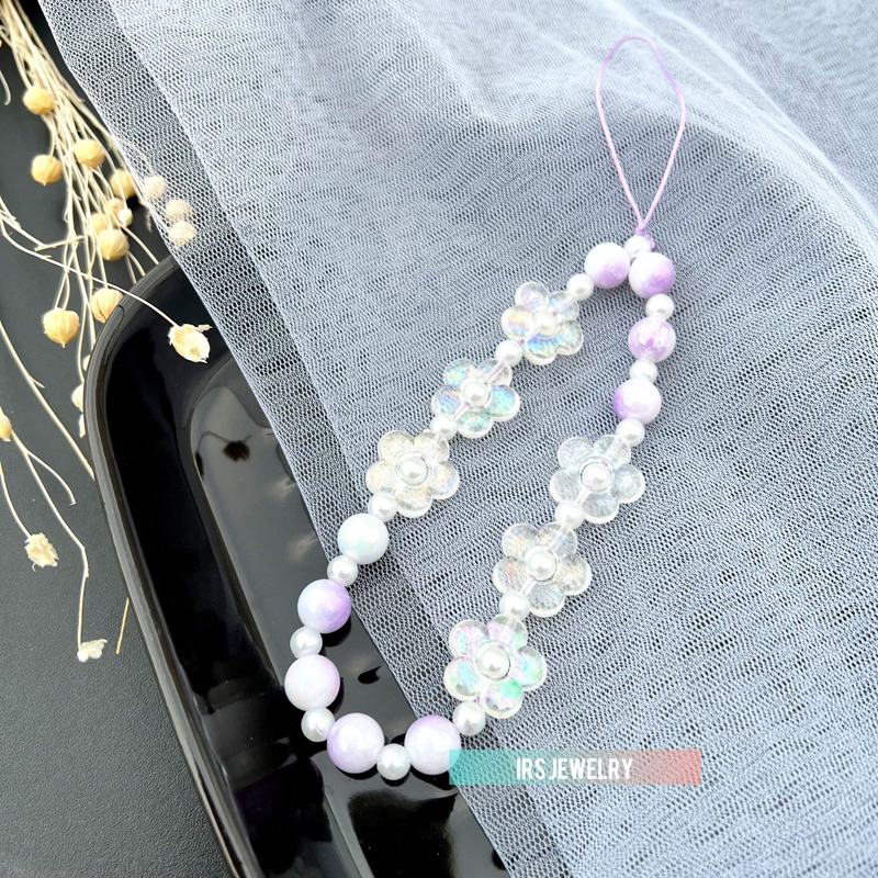 Jual Phone Strap Beads Ungu Series/ Tali Lanyard Handphone Manik Pita ...
