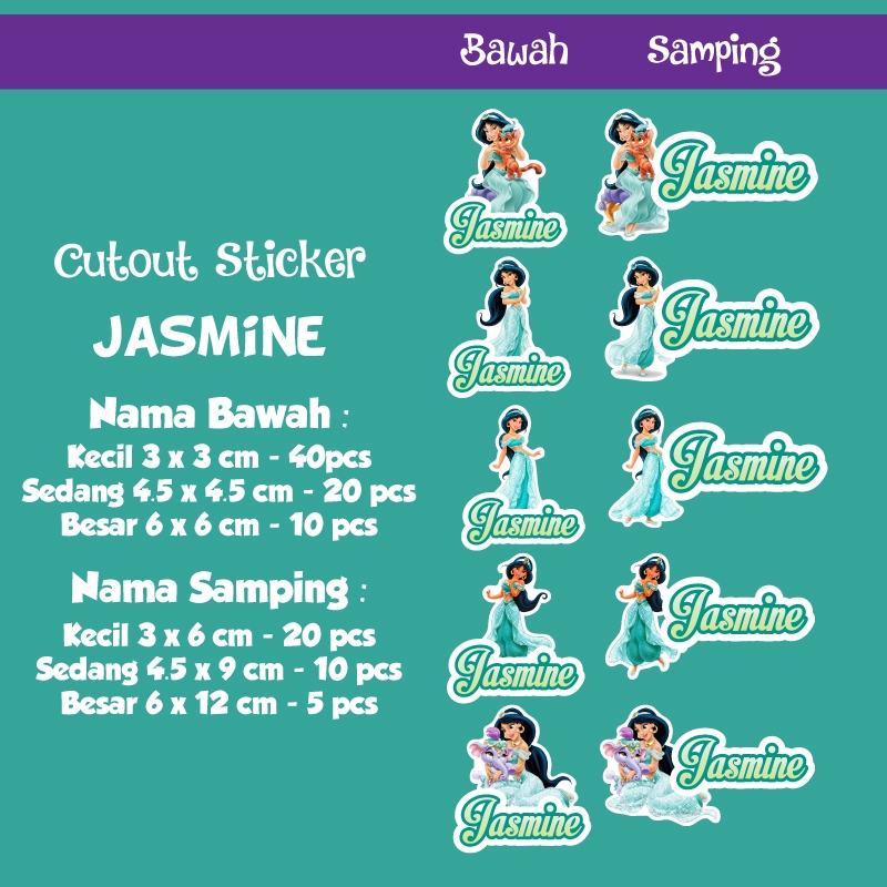 Jual sticker label nama cutout princess jasmine | Shopee Indonesia