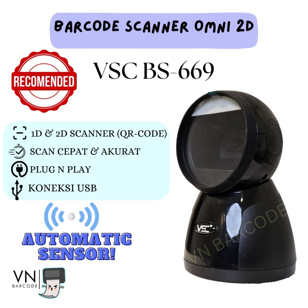 Jual BARCODE SCANNER omni 2D VSC BS-669 (QR CODE/PDF417/EFAKTUR ...