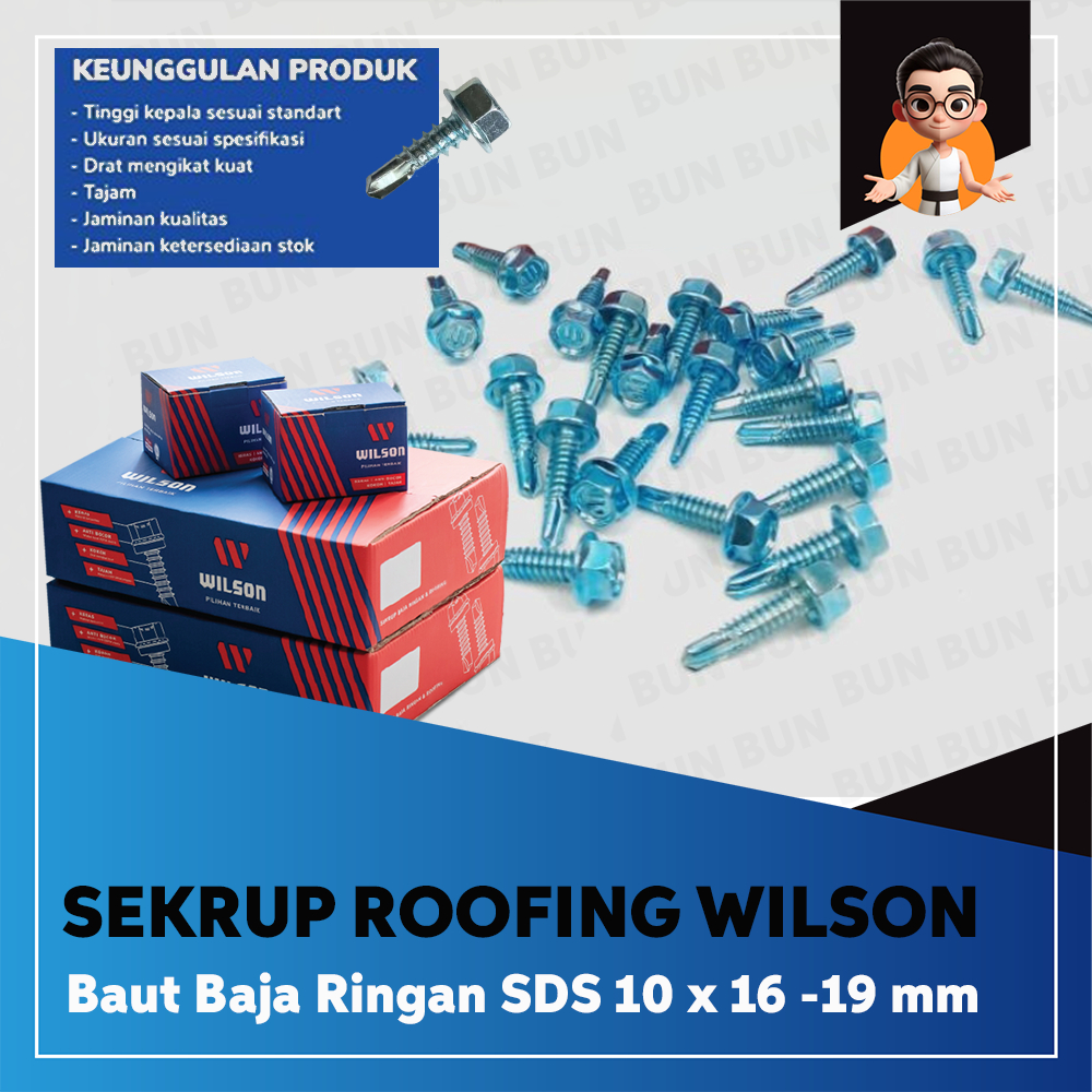 Jual Sekrup Roofing Baut Wilson Skrup Atap Galvalum Hollow SDS 10 X 16 ...