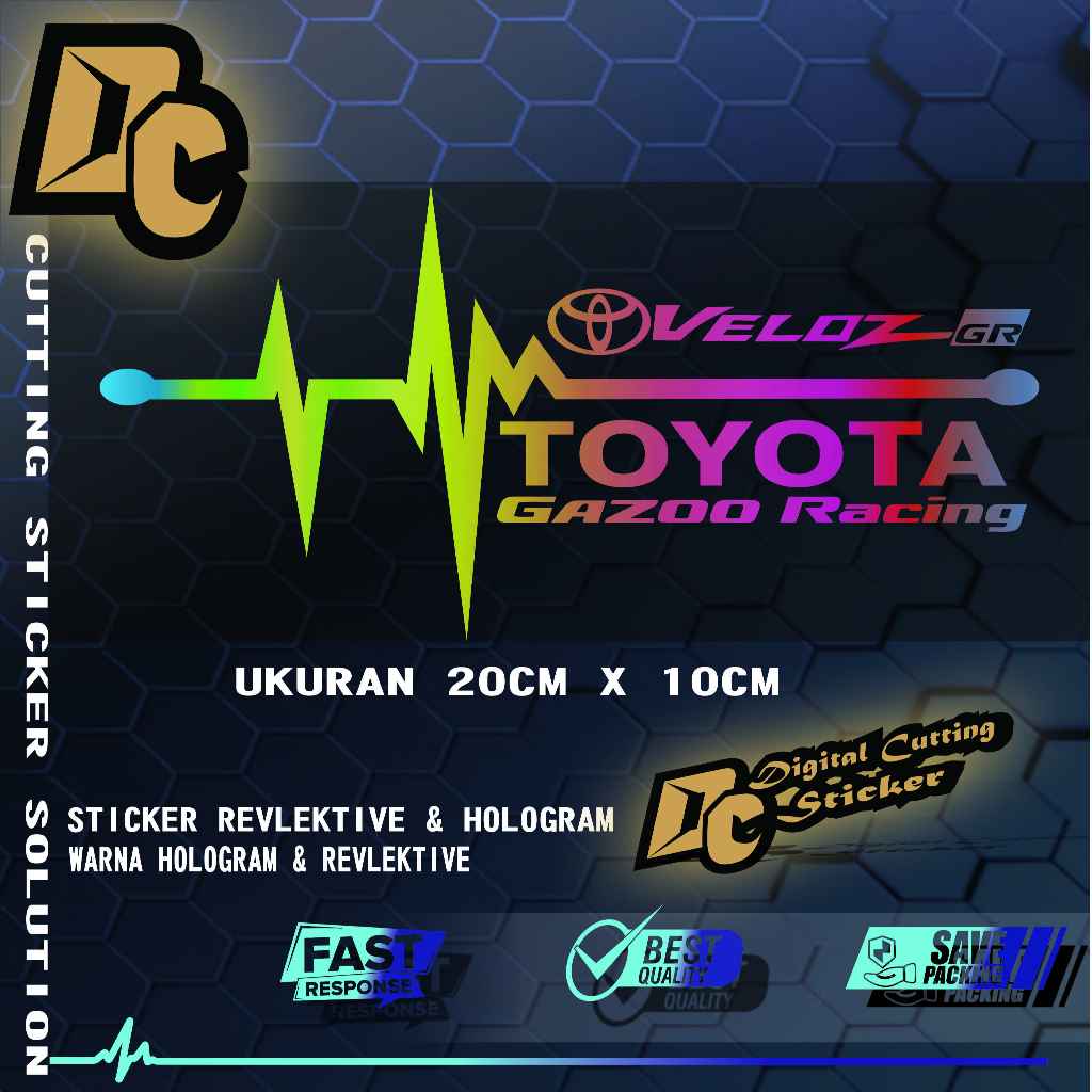 Jual Sticker Logo Toyota Veloz GR Stiker Mobil Variasi Ekg Hologram Dan ...