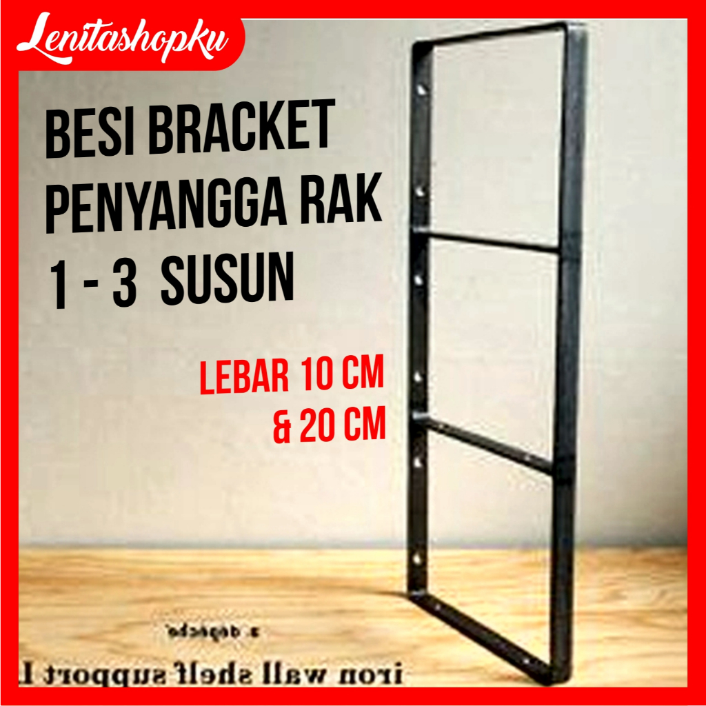 Jual Besi Bracket Plat Penahan Rak Dinding 1 Susun - 3 Susun Tempel ...