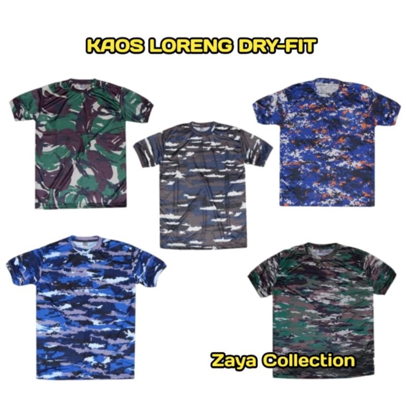 Jual KAOS LORENG DRYFIT TNI-AD TNI-AL TNI-AU KOPASUS POLAIR AURI LENGAN ...
