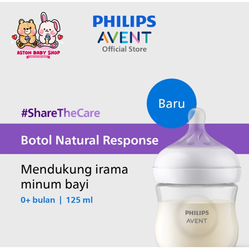 Jual Philips Avent Natural Response 3.0 Botol Susu wide neck 125 ml ...