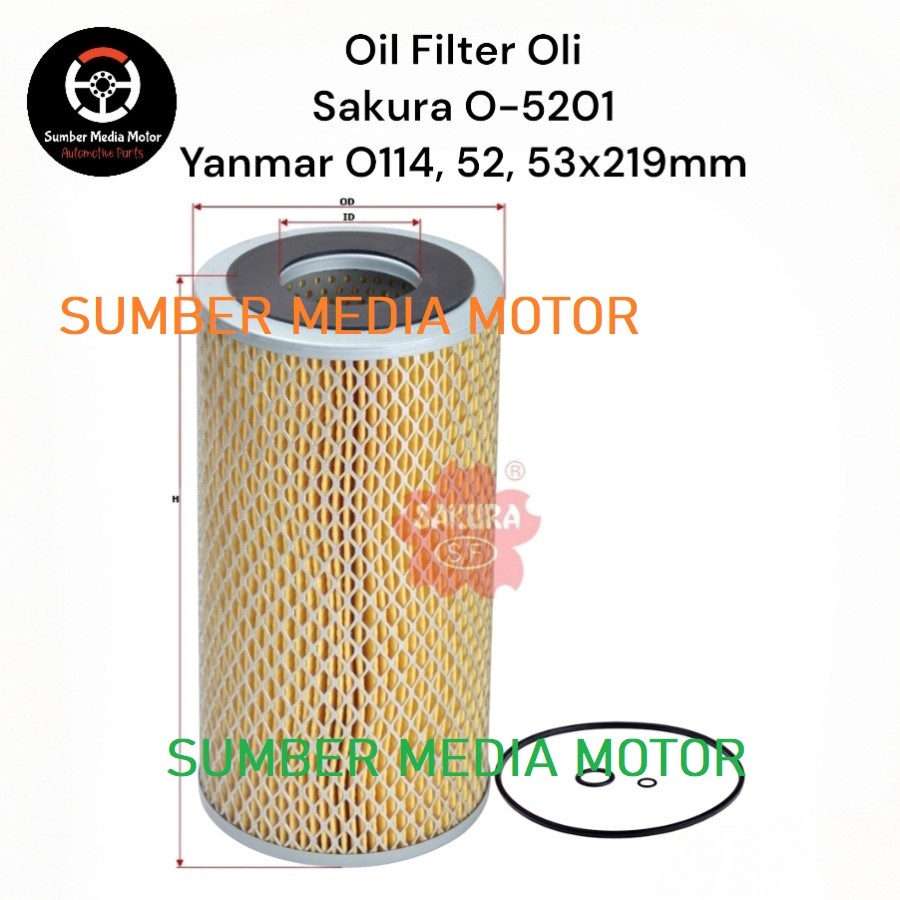 Jual Sakura Oil Filter Oli O-5201 Yanmar O114, Yanmar 52, Yanmar 53 x ...