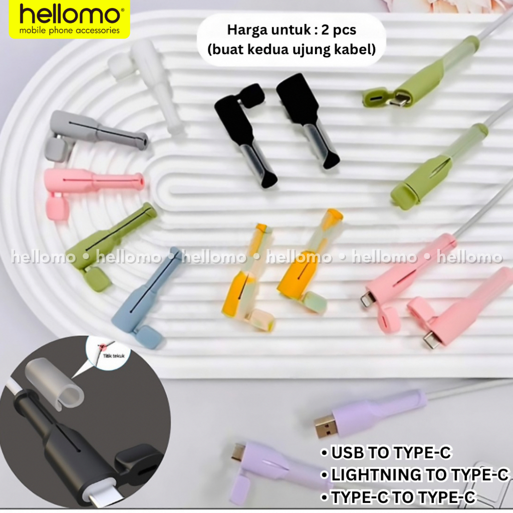 Jual Pelindung Kabel 2in1 Cable Protector Type C Lightning iPhone Cable ...
