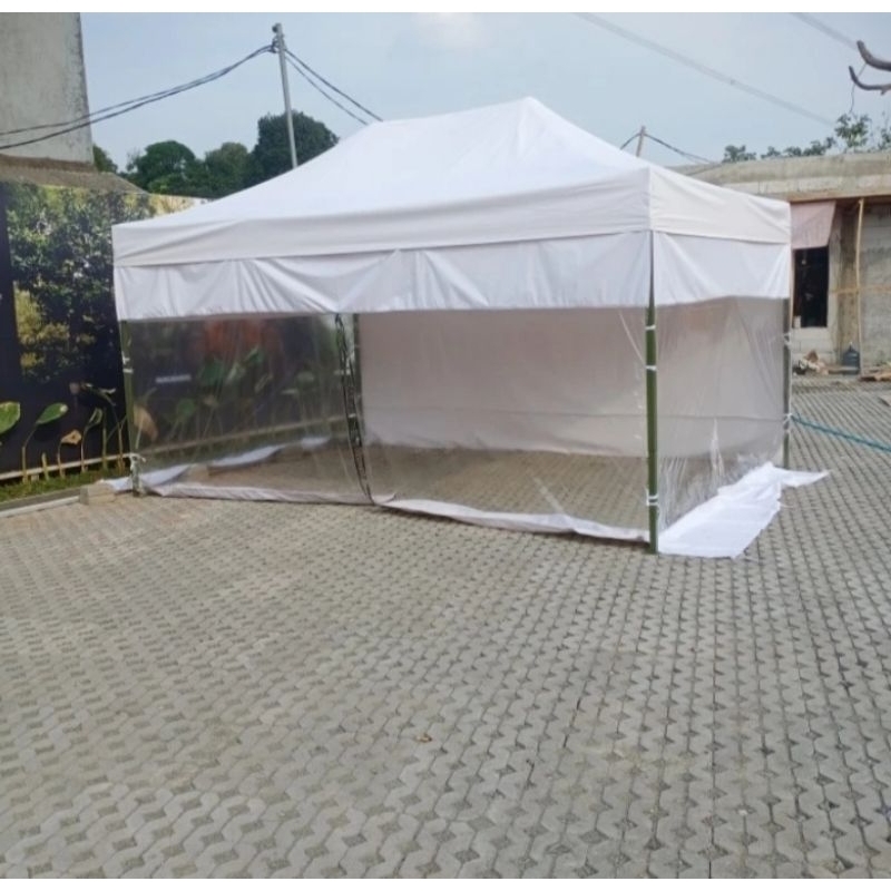 Jual tenda lipat ukuran 3x6 super premium ketbalan besi 1, 5 mm+ dinding 4 sisi | Shopee Indonesia