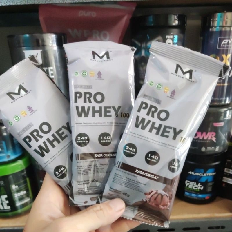 Jual MUSCLE FIRST Pro Whey 100 - SACHETAN Whey Protein Suplemen Fitness ...