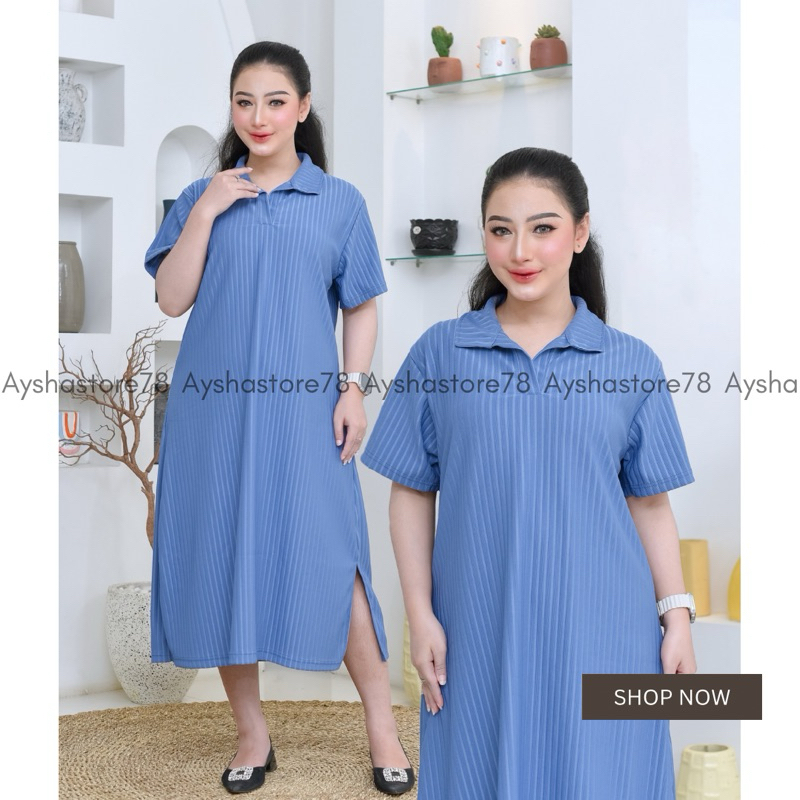 Jual Dress Knit Hornet Kerah daster Kerah knit Polo Dress Casual ...