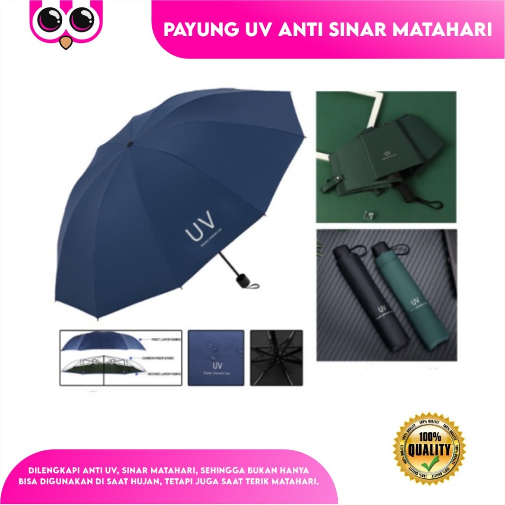 Jual Payung Uv Anti Sinar Matahari Payung Lipat Polos Umbrella | Shopee ...