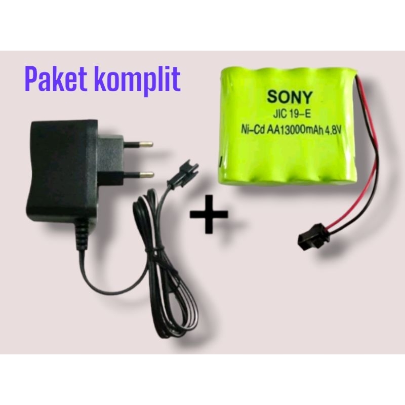 Jual Battre cas Rc 4 13000mAh 4.8V + charger hitam songket 2,Terbaru ...