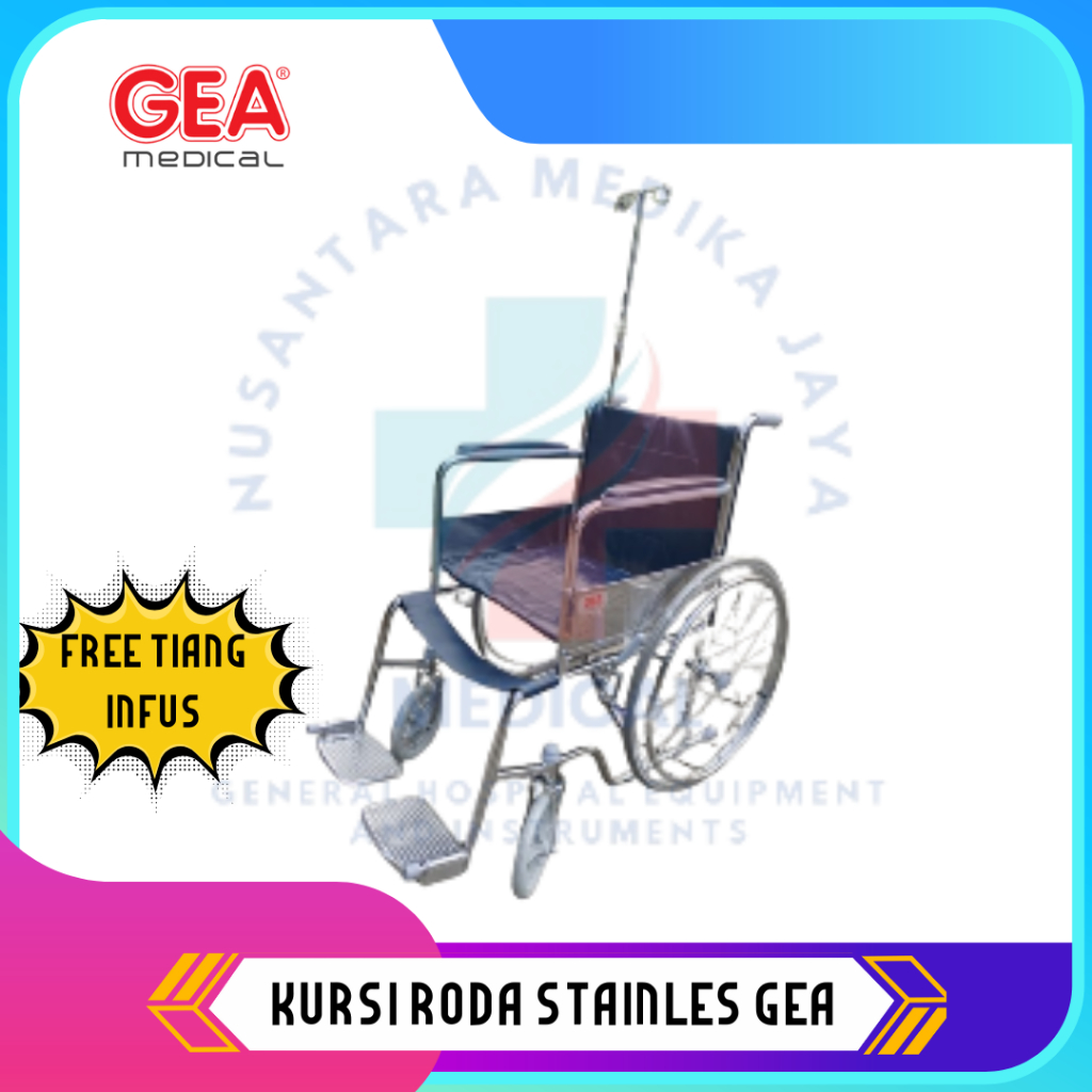 Jual Kursi Roda Standar Stainless Gea Plus Tiang Infus Stainless ...