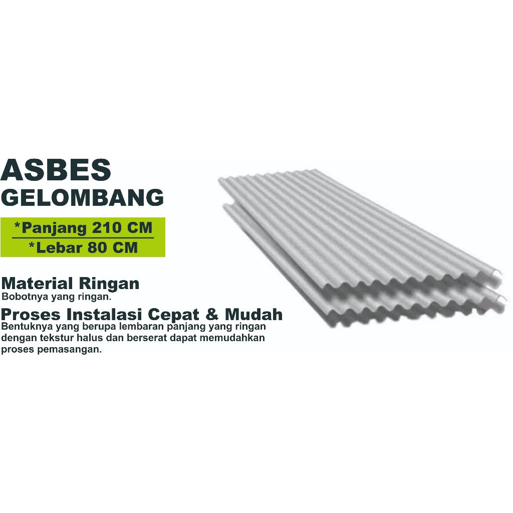 Jual Asbes Atap Gelombang 210 X 80 Cm Shopee Indonesia
