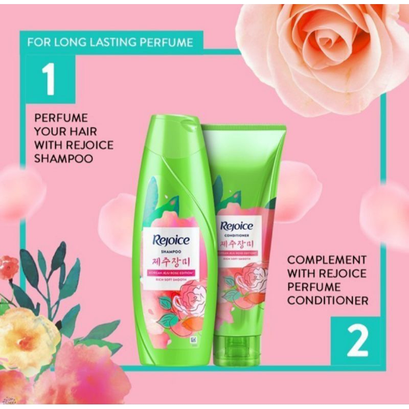 Jual Rejoice Korean Jeju Rose Edition Shampoo Rich Soft Smooth 150 ml | Shopee Indonesia