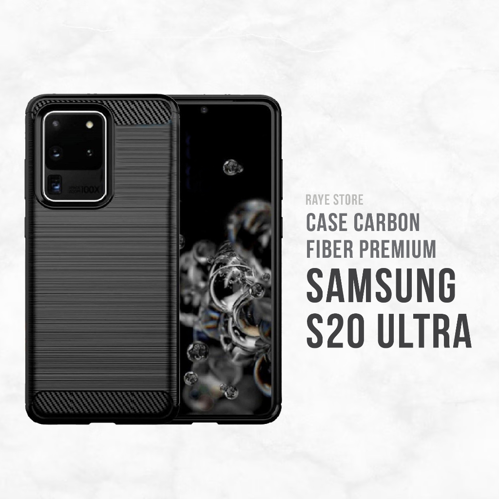 Jual Case Hp For Samsung Galaxy S20 Ultra Casing Rugged Armor Carbon Fiber Slim Fit Softcase ...