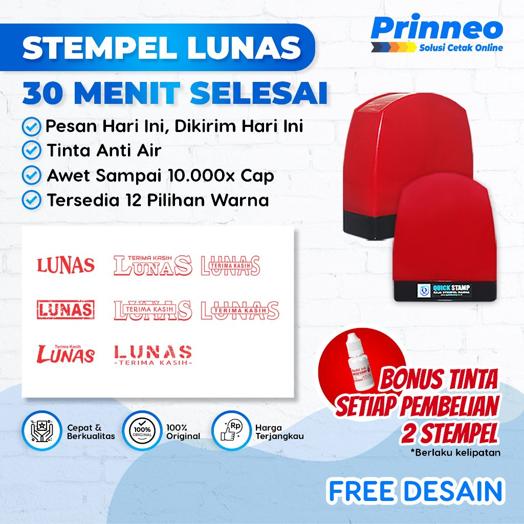 Jual STEMPEL LUNAS, STEMPEL LUNAS CUSTOM, STEMPEL LUNAS OTOMATIS, READY STOCK, TINGGAL PILIH ...