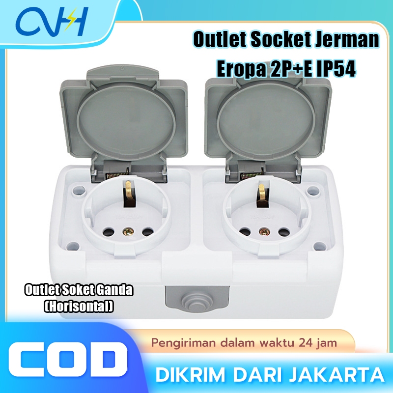 Jual Stop Kontak Double 2 OB Cover Model Broco Atlantic Waterproof ...