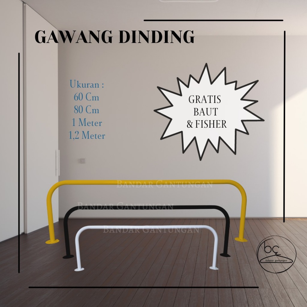 Jual MURAH PROMO Gawang Baju Dinding Full Coating Anti Karat 60 / 80 ...