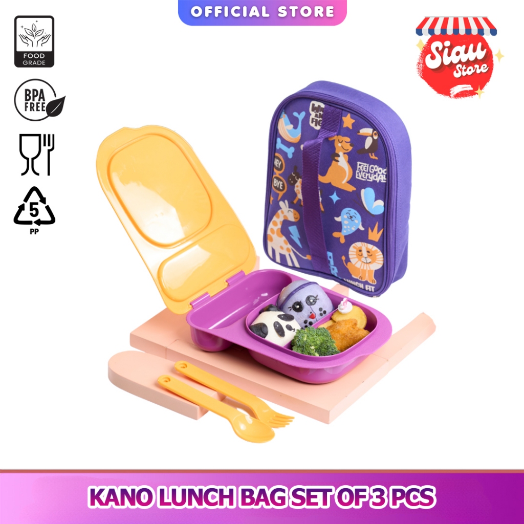 Jual SIAU STORE KANO LUNCH FIT LUNCH BOX SET 3 PCS /BEKAL NASI/KOTAK ...
